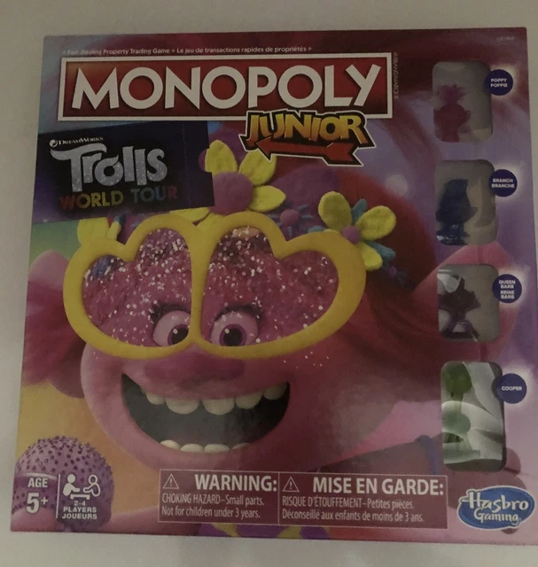 MONOPOLY JUNIOR TROLLS 2 World Tour Movie Edition Dreamworks Bilingual ...