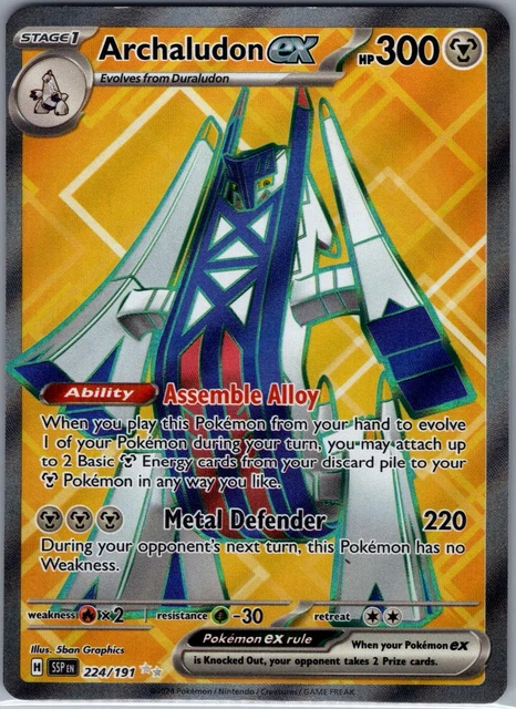 ARCHALUDON EX 224/191 SV08: Surging Sparks - Pokemon Card - NM $5.88 ...