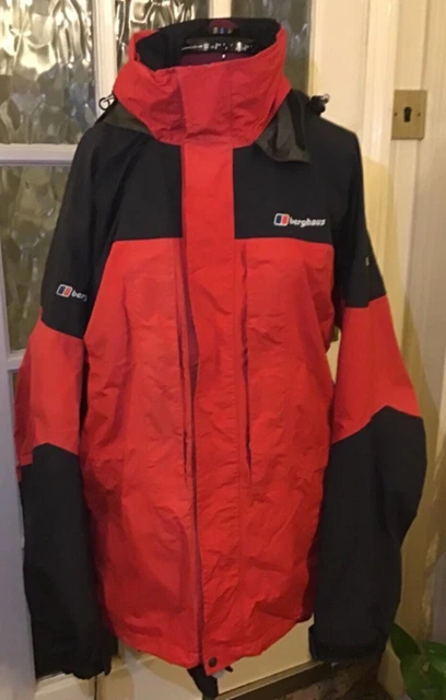 BERGHAUS EXTREM XCR Gore-Tex Red Navy Hooded Waterproof Jacket Large ...