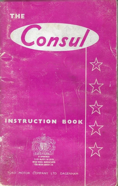 FORD CONSUL INSTRUCTION Book 1959 Maintenance Guide Workshop Manual ...