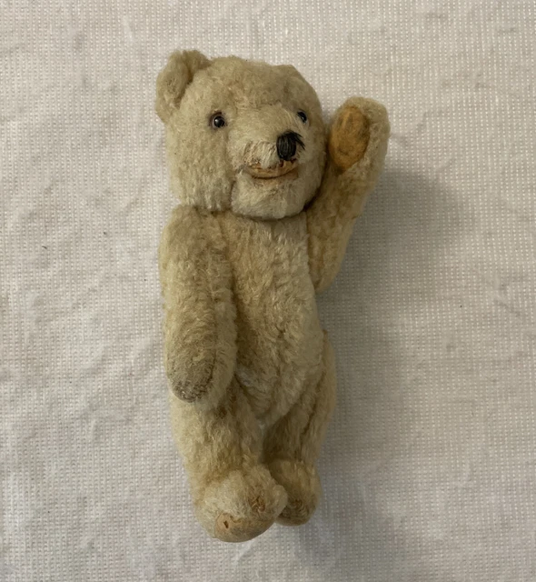 ANTIQUE TEDDY BEAR Small Fully Jointed Old stuffed vintage RARE love ...