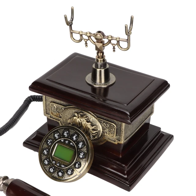 VINTAGE TELEPHONE BUTTON Dialing Corded Old Fashioned Classic Telephone ...