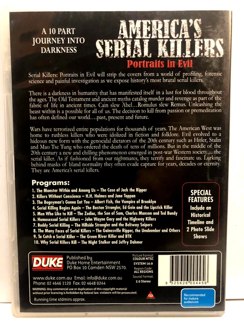 AMERICA'S SERIAL KILLERS. Portraits In Evil. 2 Disc Set. Duke Dvd EUR 7 ...