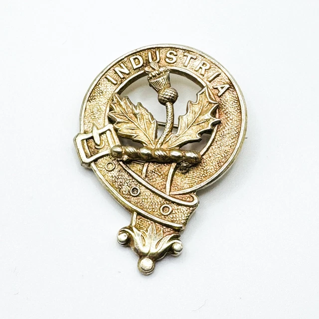 VINTAGE SCOTTISH CLAN Fiddes Badge Kilt Pin Crest Lapel Brooch Celtic ...