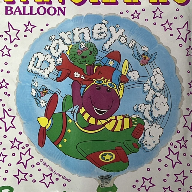 VINTAGE BARNEY THE Dinosaur & Baby Bop Panoramic Oversize Helium ...