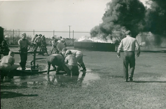 1940'S WWII US Navy base aircraft fire fighting training 4x6 Photo #2 ...