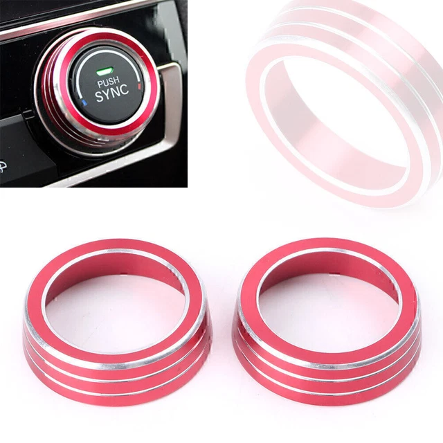 ALUMINUM RED AC Air-condition Control Switch Cover Ring For Honda Civic ...