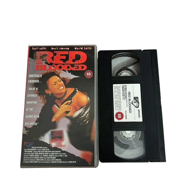 RED BLOODED VHS Kari Wuhrer aka Hit & Run, Hot Blooded American Girl II ...