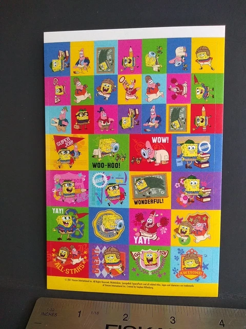SPONGEBOB SQUAREPANTS STICKER Sheet NICKELODEON VIACOM 2011 $2.50 ...