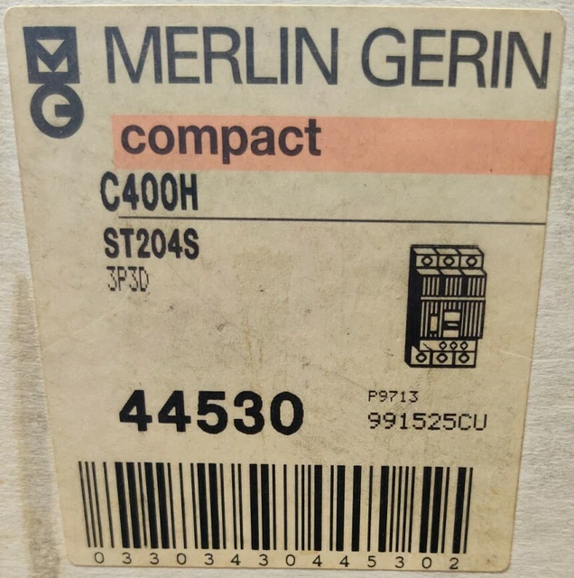 MERLIN GERIN/SCHNEIDER 400A MCCB C400H ST In Original Box £300.00 ...