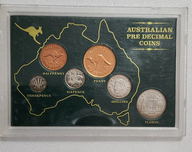 1940S - 1960S Australian Pre Decimal Coin Set In Sealed Display Case ...