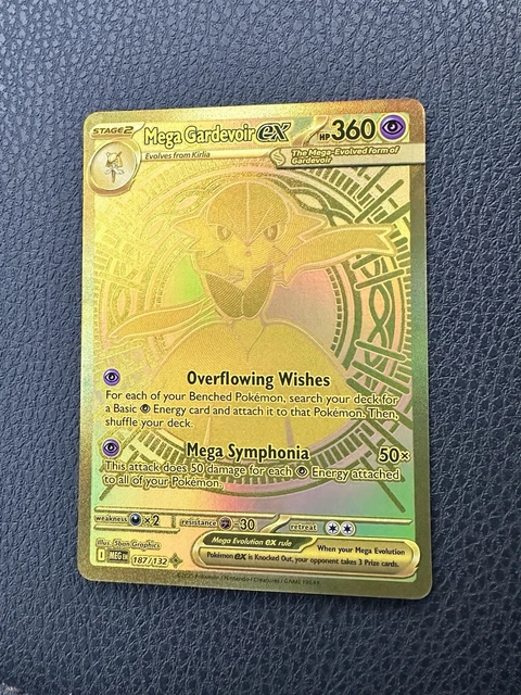 POKEMON MEGA EVOLUTIONS Mega Gardevoir EX 187/132 Mega Hyper Rare Gold ...