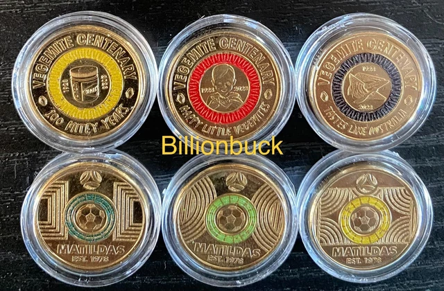 2023 $2 MATILDAS FIFA Women's World Cup +Vegemite Coin FULL SET 6 coins ...