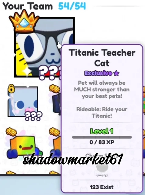 TITANIC TEACHER CAT| Roblox Pet Simulator 99 | FAST DELIVERY | Pet Sim ...