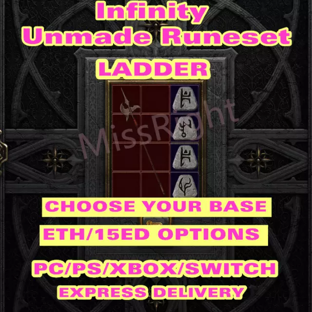 INFINITY RUNE+BASE SET🌺NON-ETH/ETH🌺DIABLO 2 Softcore LADDER🌺PC-SWITCH ...
