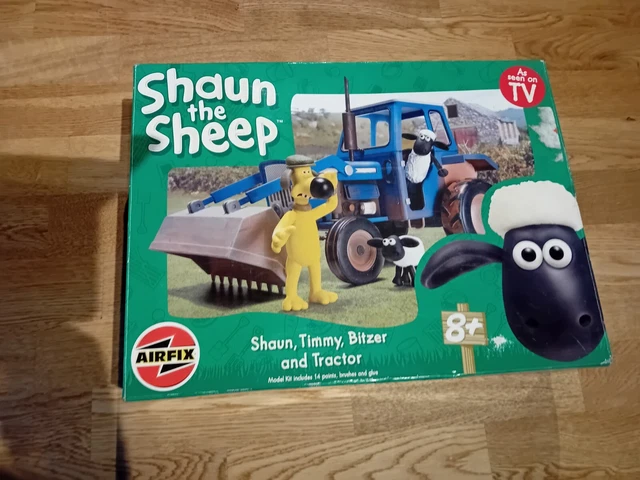 AIRFIX (AOO59) SHAUN the Sheep Timmy, Bitzer & Tractor model kit + Glue ...