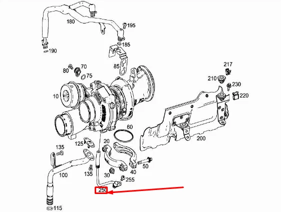 MERCEDES-BENZ S W222 Left Turbocharger Vent Line A1772031617 NEW ...