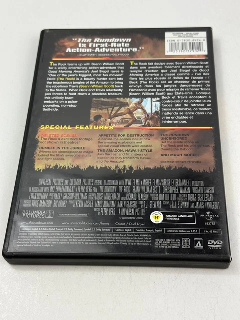 THE RUNDOWN (DVD, 2004, Widescreen Edition) The Rock, Sean, William ...