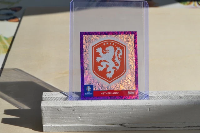 TOPPS EM 2024 Sticker LOGO Netherlands NED 1 in Purple Lila EUR 1,00 ...