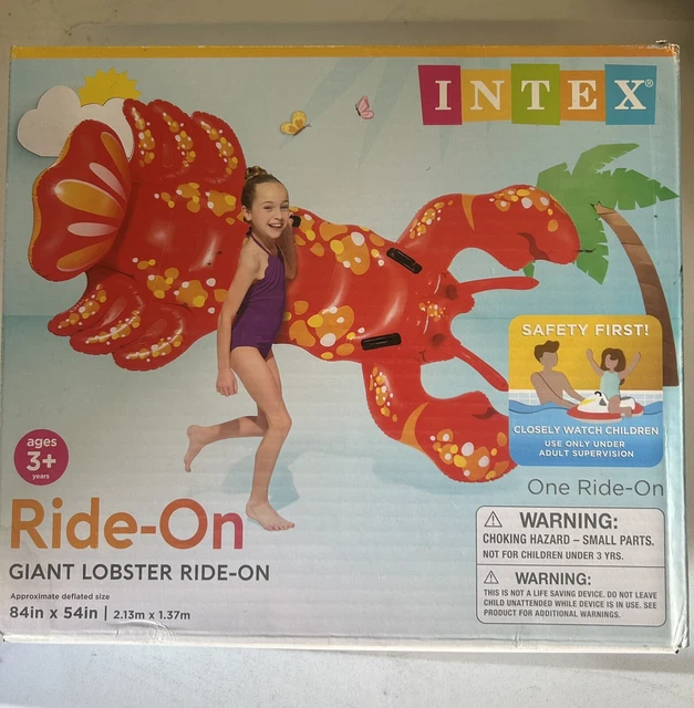 INTEX INFLATABLE RIDE On GIANT LOBSTER Swimming Pool Float Toy 84" x 54 ...