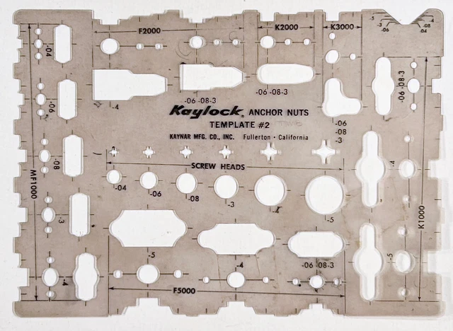 1970S ENGINEERING DRAWING KAYLOCK ANCHOR NUTS #2 Hardware Design KAYNAR ...
