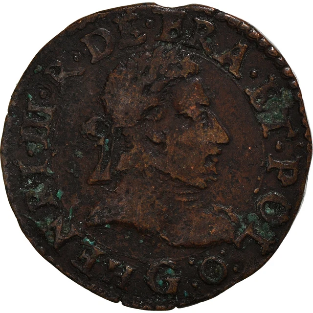 MONNAIE, FRANCE, HENRI III, Double Tournois, 1580, Poitiers, TB+, Cuivre EUR 60,45 - PicClick FR