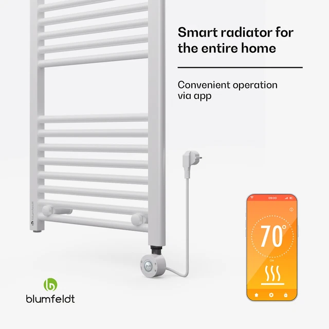 HEIZKÖRPER BADHEIZKÖRPER ELEKTRISCH Thermostat Designradiator Handtuchwärmer EUR 197,99 ...