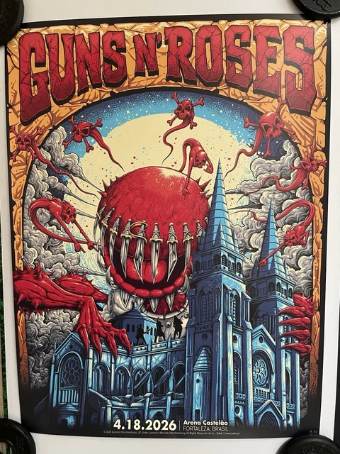 GUNS N ROSES lithograph poster fortaleza 2026-limited edition EUR 145 ...
