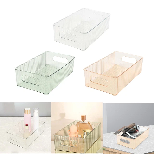 CLEAR STORAGE BOXES Multi Use Pantry Shelf with Handle,Closet Organizer ...