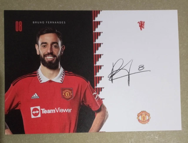 MANCHESTER UNITED F.C. 2022/2023 BRUNO FERNANDES-PRiNT SIGNED OFFICIAL ...