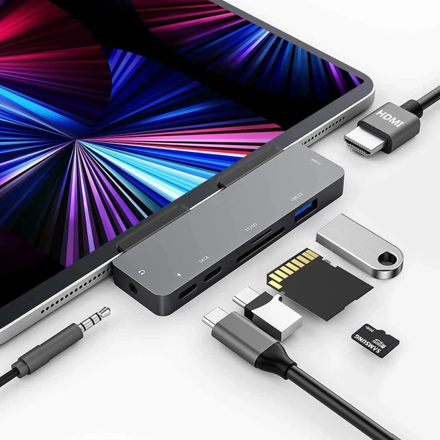 HUB USB C pour iPad Pro M2 M1 2022-20187en1 Type C Adaptateur avec HDMI ...