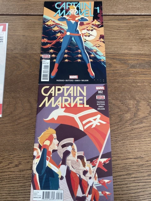CAPTAIN MARVEL #1 & 2 Lotto Marvel Comics 2016 Alpha Flight Avengers ...