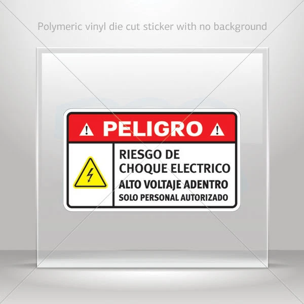 DECAL STICKER PELIGRO, Riesgo de choque electrico. Alto st7 X9ZZ3 EUR 1 ...