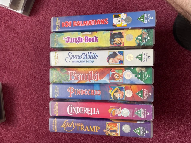DISNEY VHS BUNDLE - including Snow White, Cinderella, Bambi, Pinocchio ...