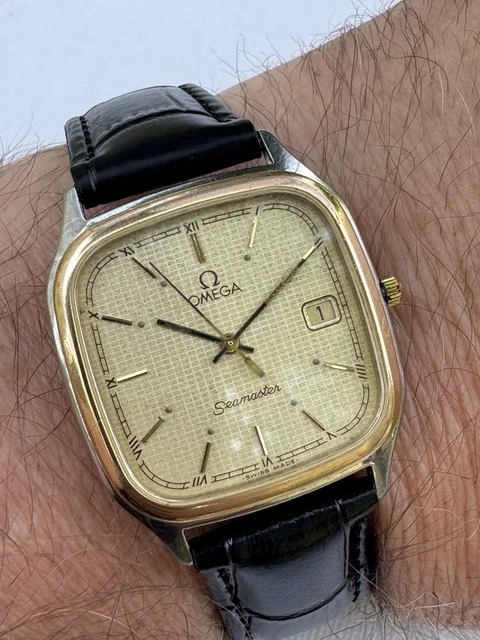 OMEGA SEAMASTER HONEYCOMB Texture Dial Mens Watch Circa 1984 Good ...