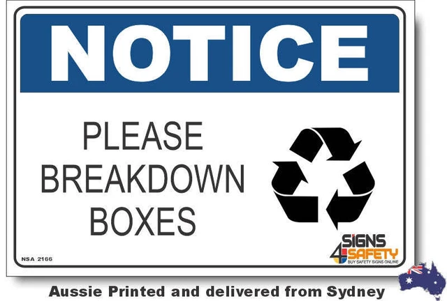 NOTICE - PLEASE Breakdown Boxes (Icon) Sign EUR 3,67 - PicClick FR