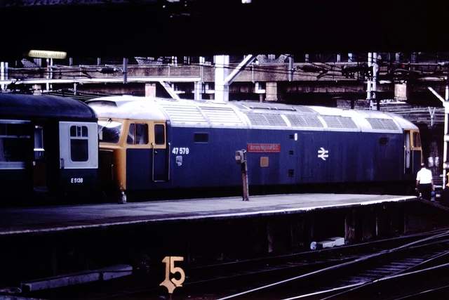1980S BRITISH RAIL BR Diesel Electric Loco Railway 47 579 Slide Ref 237 ...