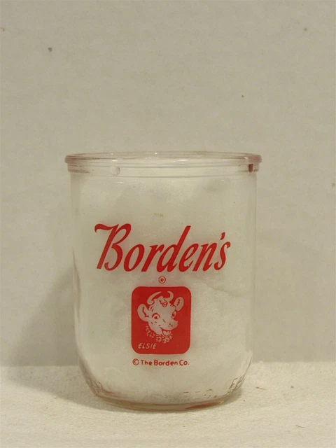 TRP 8OZ COTTAGE Cheese Milk Bottle Borden Borden's Bordens Dairy Elsie ...