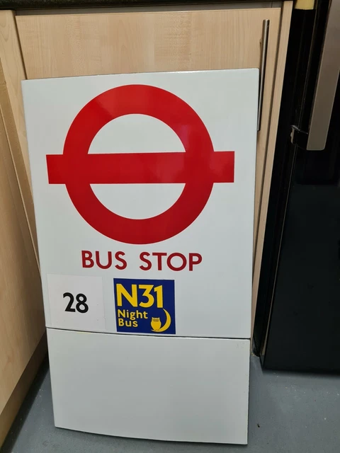 LONDON TRANSPORT DOUBLE Sided Enamel Bus Stop Bus Sign (18) £270.00 ...