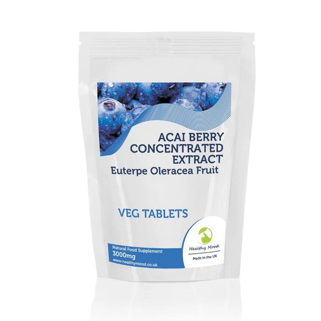 ACAI BERRY 3000MG 90 Tablets High-Strength Antioxidant Nutrition ...