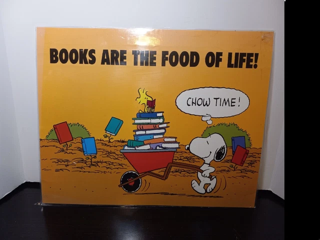 VINTAGE ARGUS SNOOPY PEANUTS Classroom Laminated Poster USA RARE Books ...