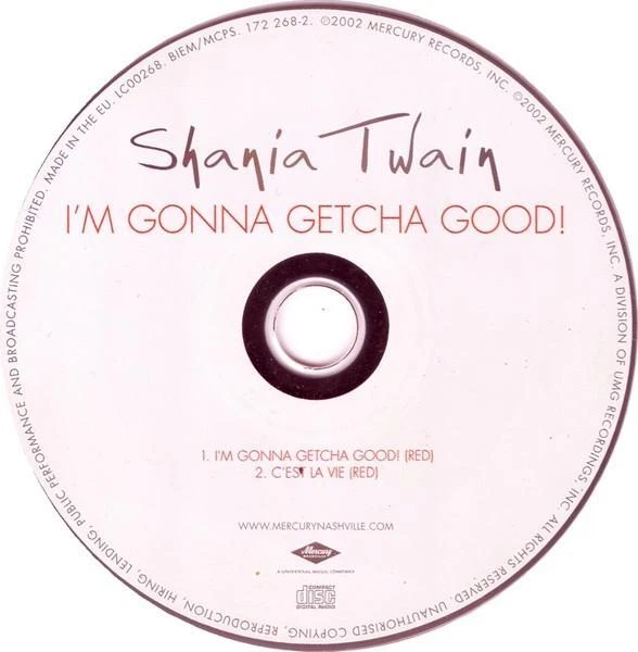 SHANIA TWAIN I'M Gonna Getcha Good CD Europe Mercury 2002 single in ...