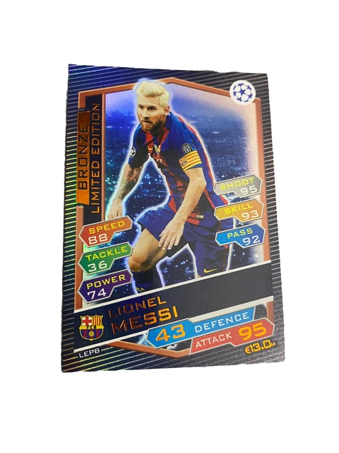 BRONZE LIMITED EDITION Lionel Messi Match Attax UEFA Champions League ...