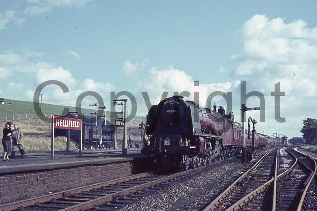ORIG 35MM COLOUR SLIDE BR STEAM DUCHESS 46238 HELLIFIELD 1963 RAILTOUR ...