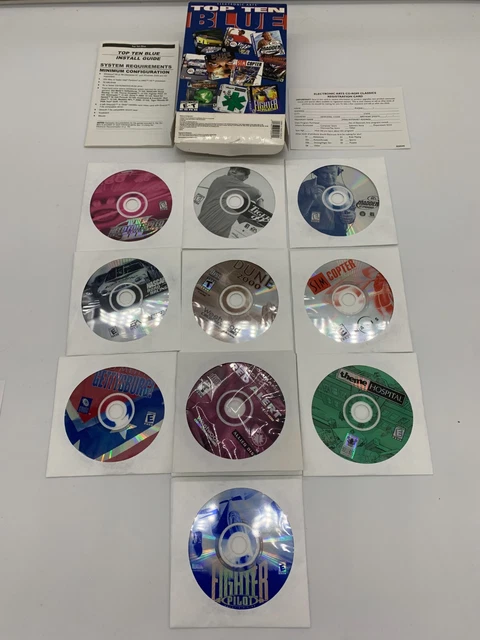 VINTAGE EA TOP Ten Pack PC Games Collection Retro Complete Set Win95/98 ...