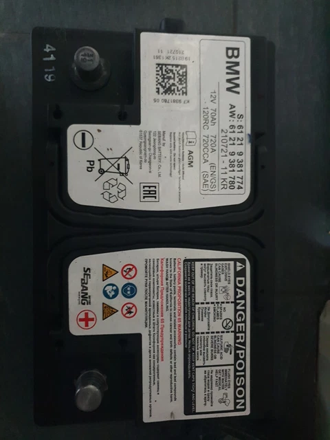 BMW GENUINE BATTERY Agm 12v 70Ah £40.00 - PicClick UK