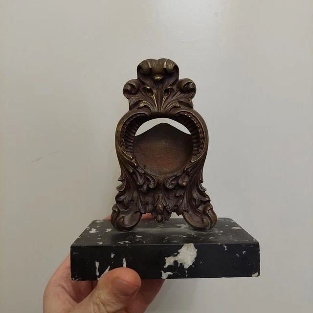 ANCIEN PORTE MONTRE Gousset Bronze Marbre Style Louis Xv 19eme Xix ...