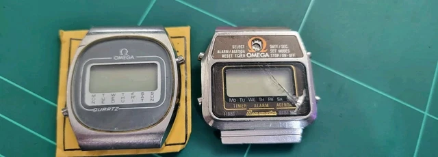 LOT X 2 Vintage LCD Omega Memomaster Cal 1632 Rare 1615 Seamaster Not ...