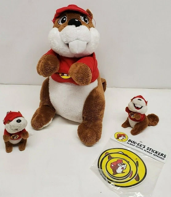 BUC-EE'S BUCKY BEAVER TRUCK-STOP STUFFED ANIMAL 10”, Stickers & 2 ...