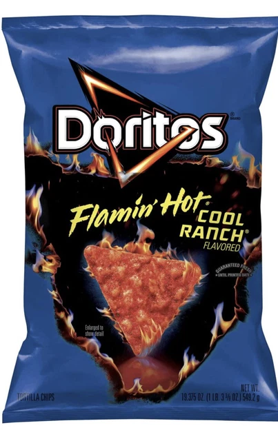 DORITOS FLAMIN' HOT Cool Ranch Flavored Tortilla Chips 9.25 Oz. (1 Bag ...